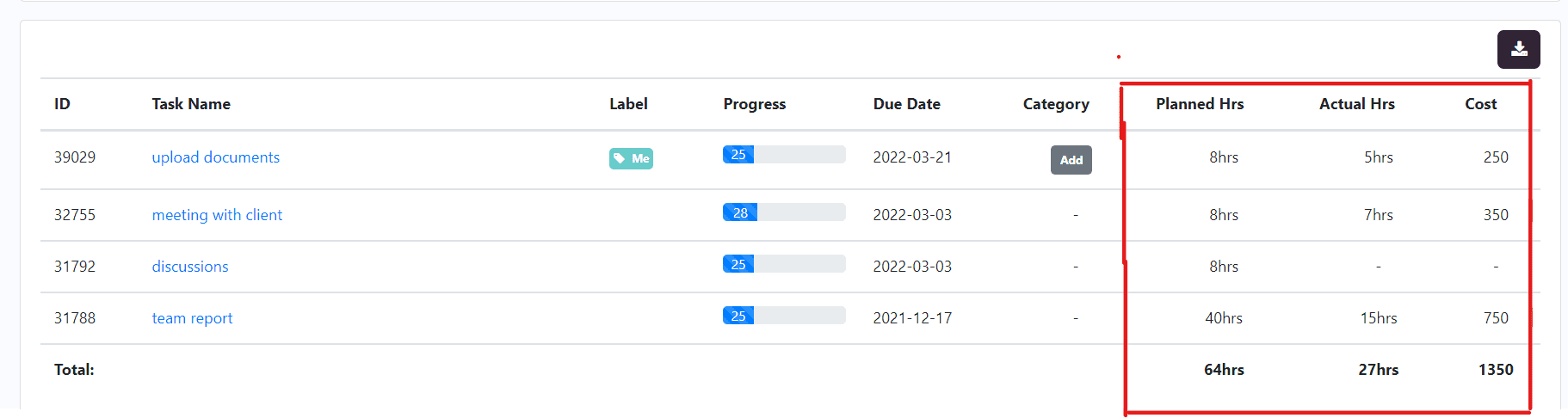 Work Log - QPunch Project Management Software