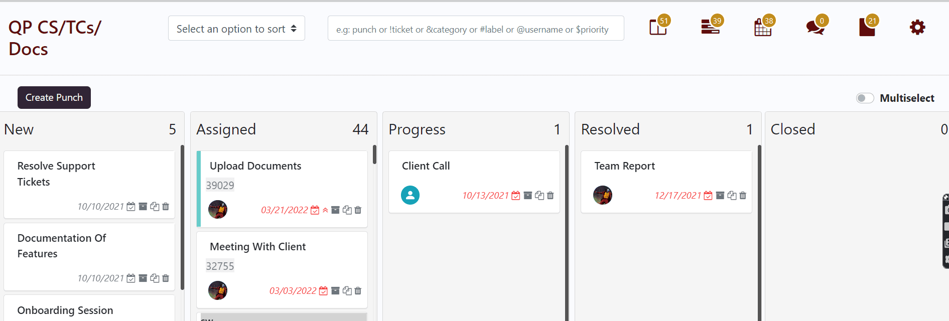 Work Log - QPunch Project Management Software